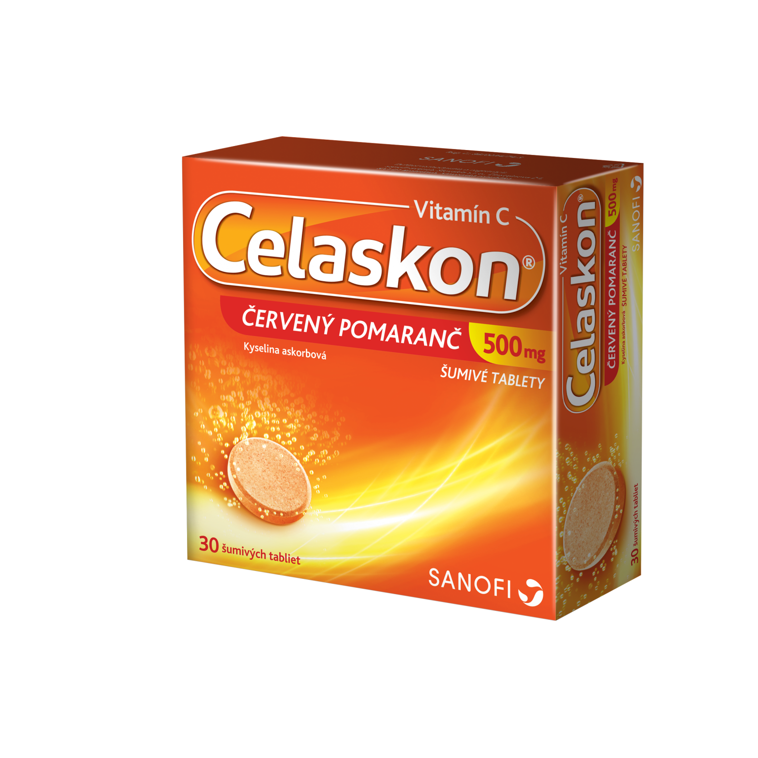 Celaskon 500 mg ČERVENÝ POMARANČ 30 šumivých tabliet | VIP Lekáreň